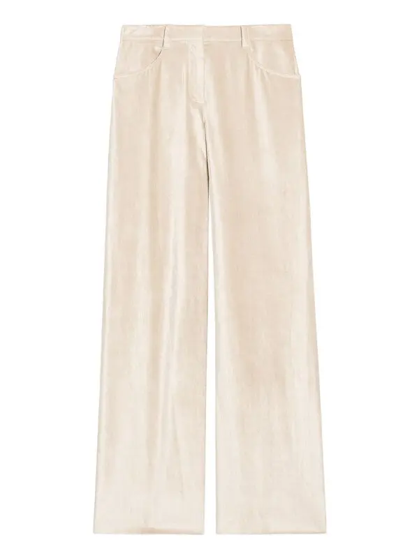 Brunello Cucinelli Cotton-blend Velvet Wide-leg Pants - Beige