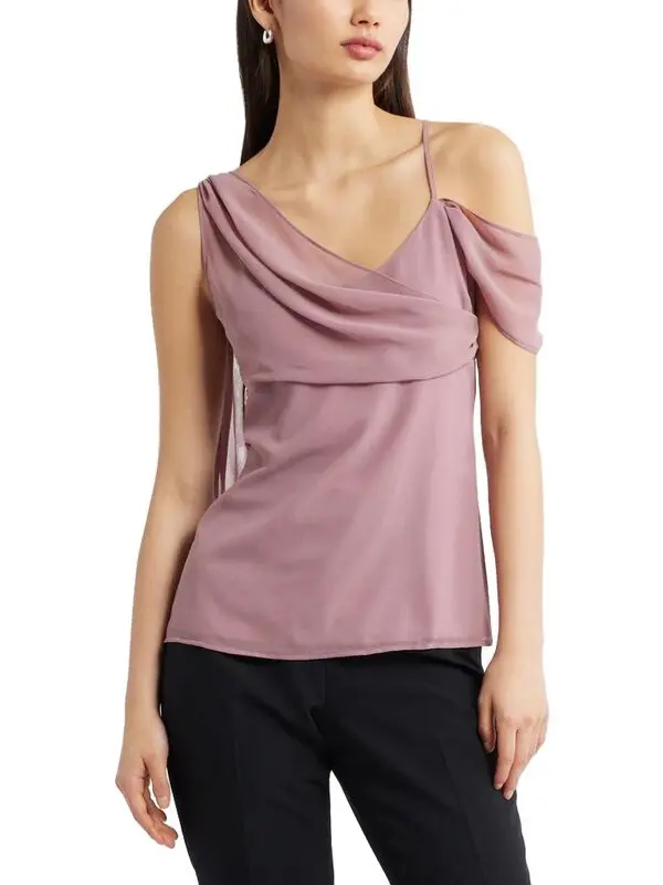 OPEN EDIT Drape Scarf Top - Purple Wistful