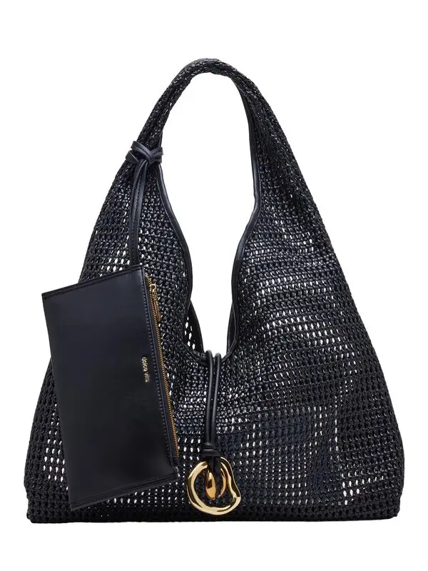 Dolce Vita Missie Woven Hobo Bag - Black