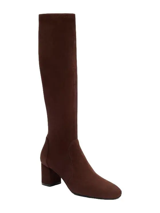 STUART WEITZMAN Lucie Knee High Block Heel Boots - Walnut