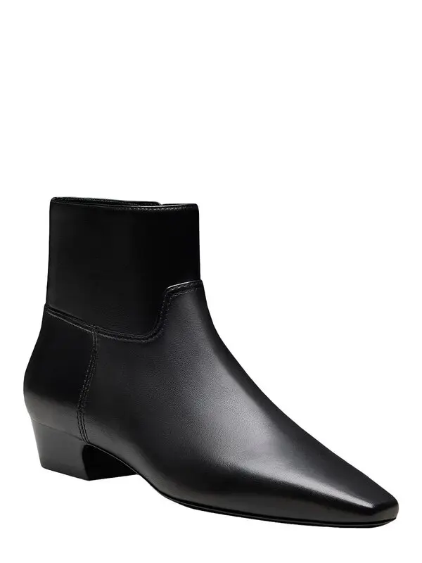 STUART WEITZMAN Stassi Zip Leather Booties - Black