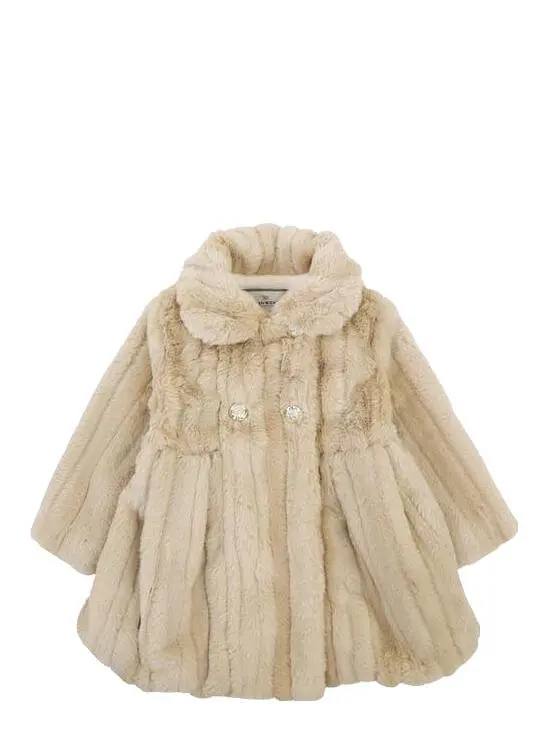 WIDGEON Faux Fur Balloon Coat - Gold Mink Stripe