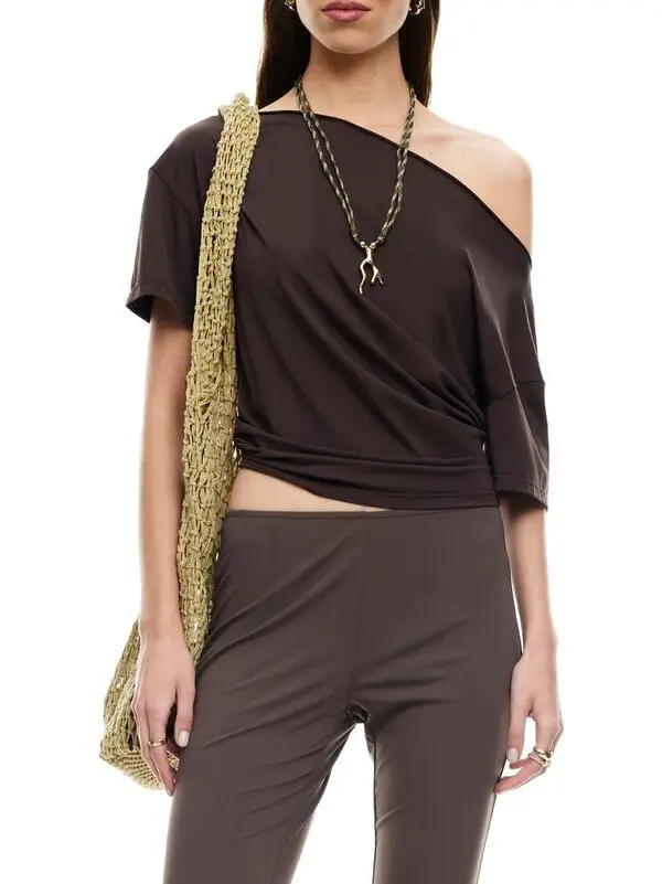 Lioness Wildlands One-shoulder Top - Chocolate