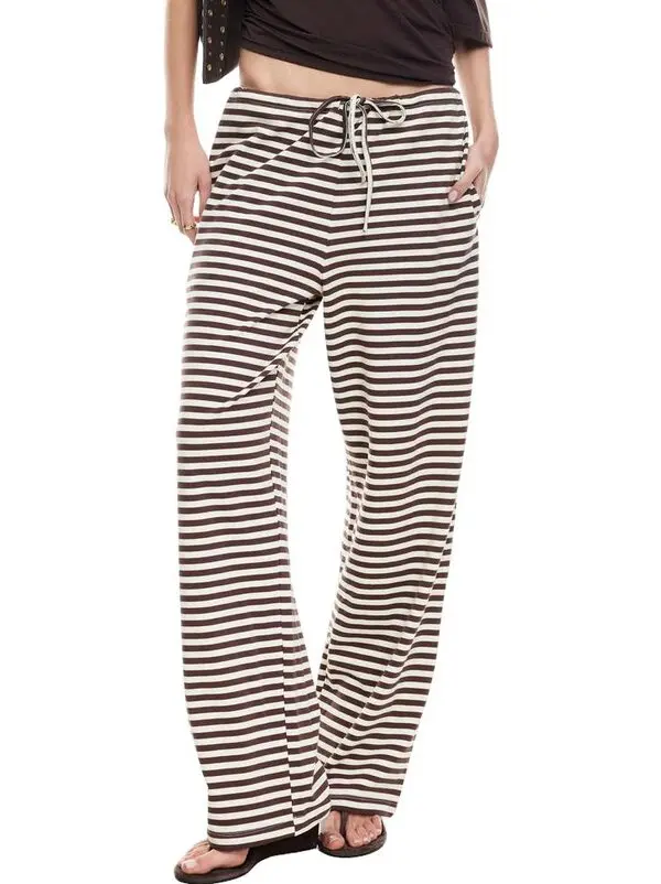 Lioness Striped Relaxed Trousers - Dark Chocolate