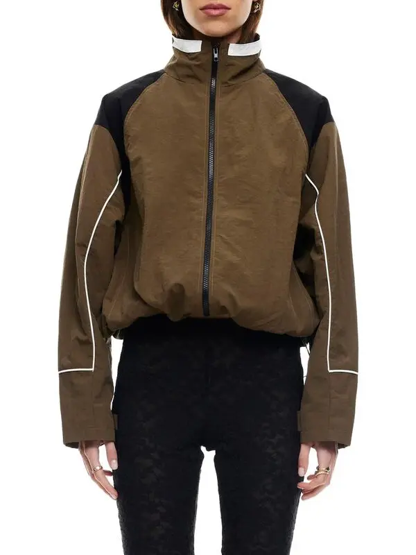 Lioness Shoreline Colorblock Windbreaker Jacket - Safari