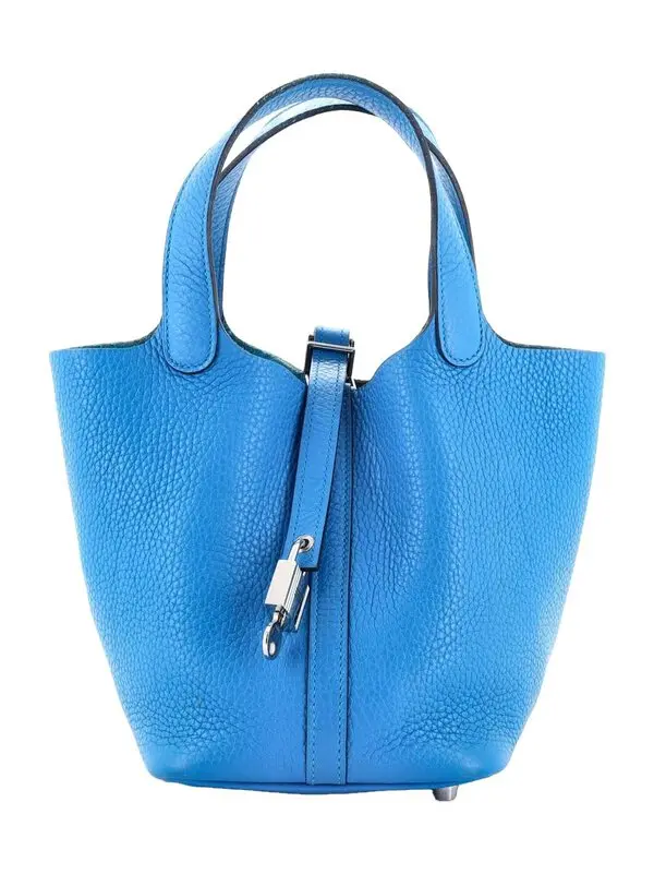 Hermès Picotin Lock Bag Clemence Pm - Bleu Zanzibar