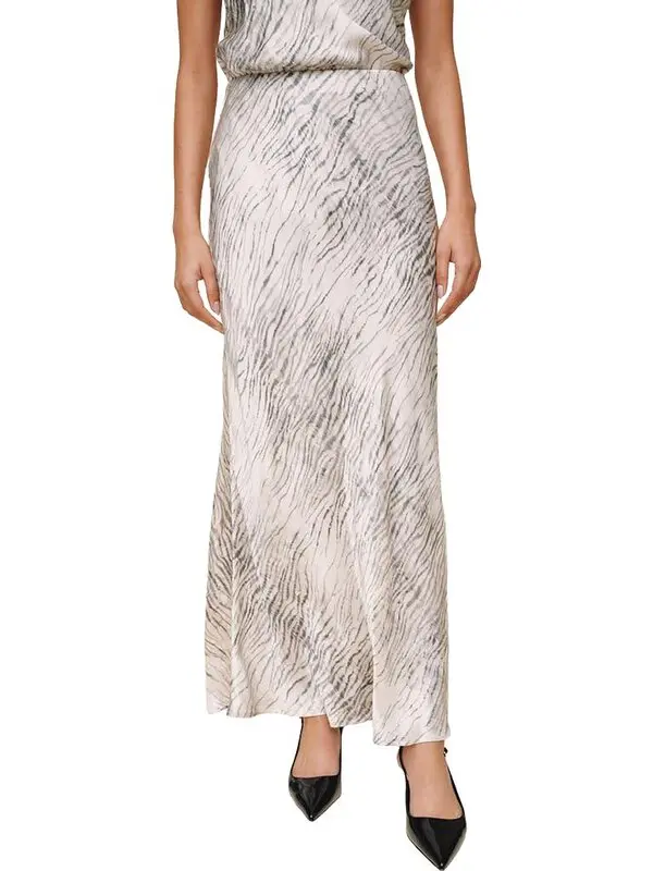 Bella Dahl Animal Print Bias-cut Maxi Skirt - Snow Tiger