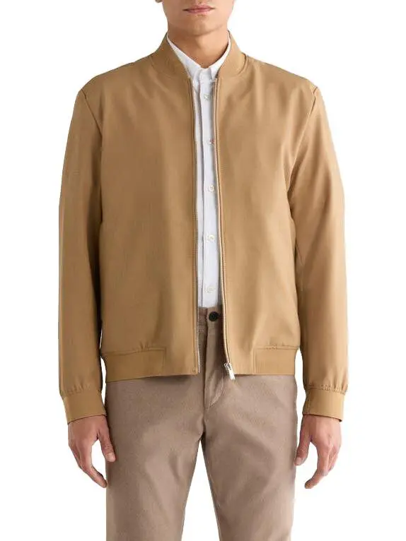 BOSS Hanry Textured Wool-blend Bomber Jacket - Open Beige