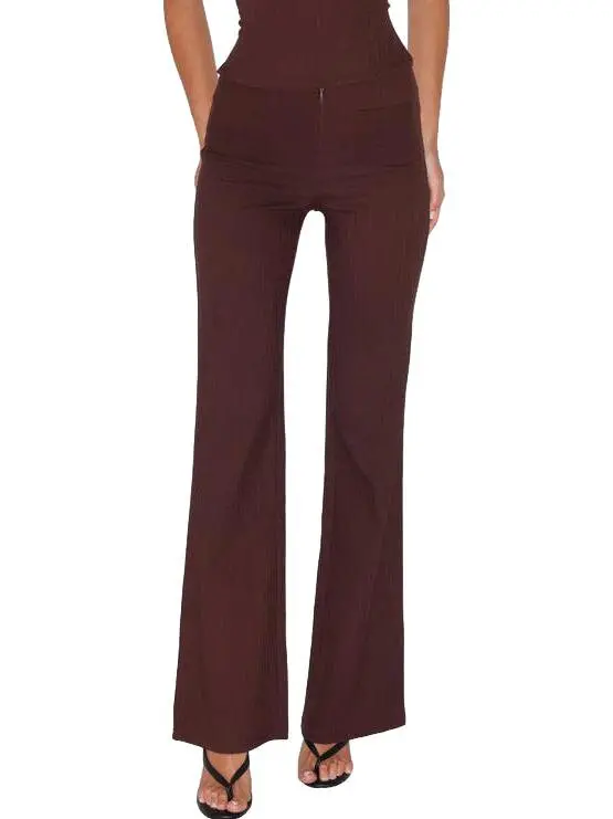 TIGER MIST Gwendoline Flare Pants - Chocolate