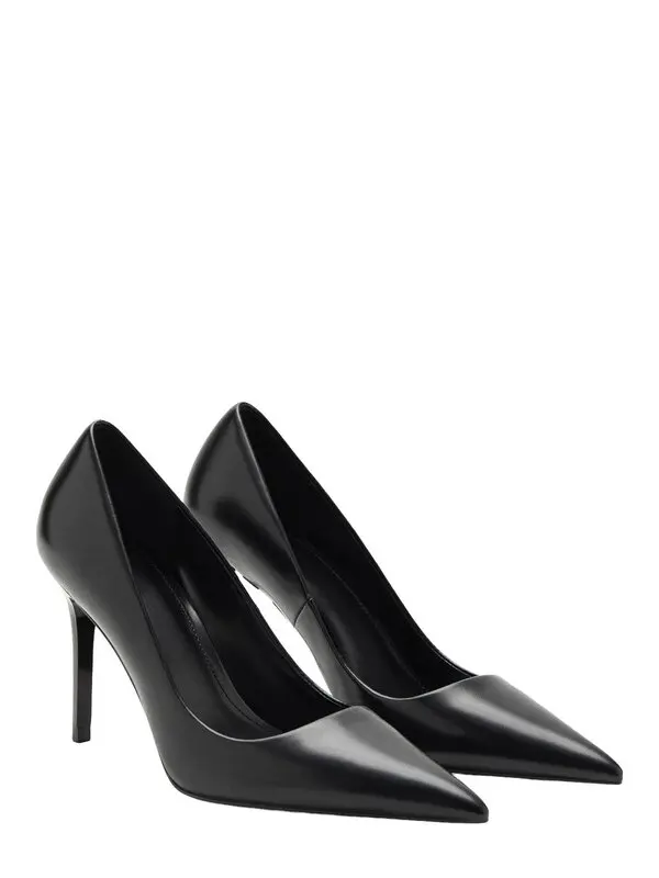 Mango Pointed Toe Stiletto Pumps - Black
