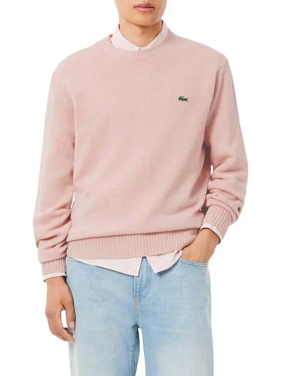 Lacoste Classic Fit Merino Wool Crewneck Sweater - Nidus Chine