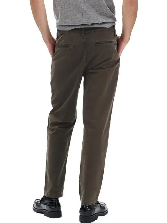 Rag & Bone Evan Trim Fit Pleated Stretch Cotton Chinos - Bark