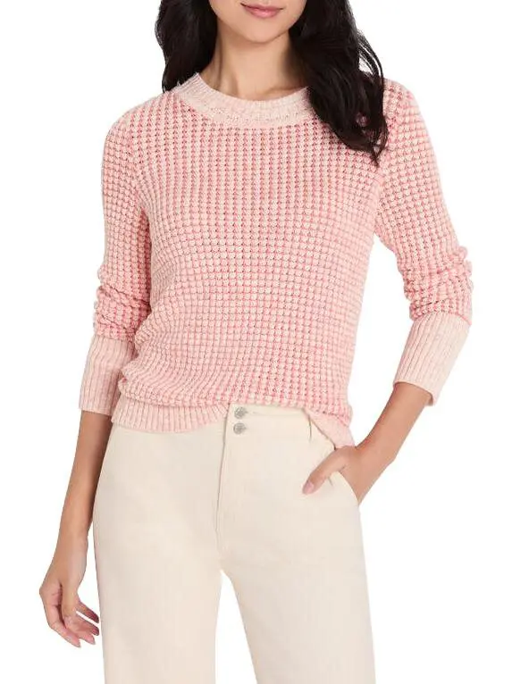 NIC+ZOE Cotton-blend Crewneck Sweater - Pink Multi