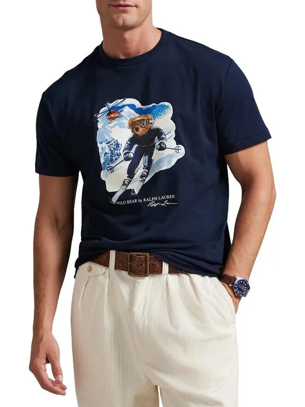 Polo Ralph Lauren Classic Fit Polo Bear Graphic T-shirt - Worth Navy/active Bear