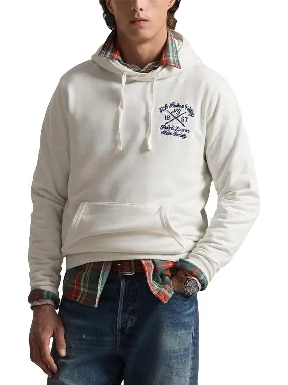 Ralph Lauren Arts Society Embroidered Cotton Fleece Hoodie - Deckwash White