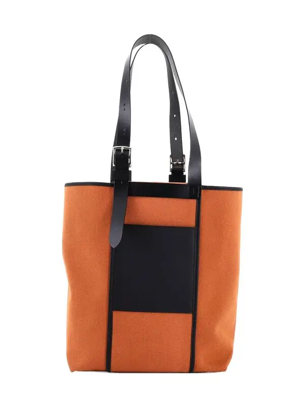 HERMES Etriviere Pocket Tote Toile And Leather 27 - Cuivre