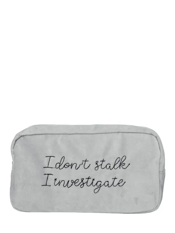 TOTALEE GIFT I Investigate Large Velvet Bag - Grey
