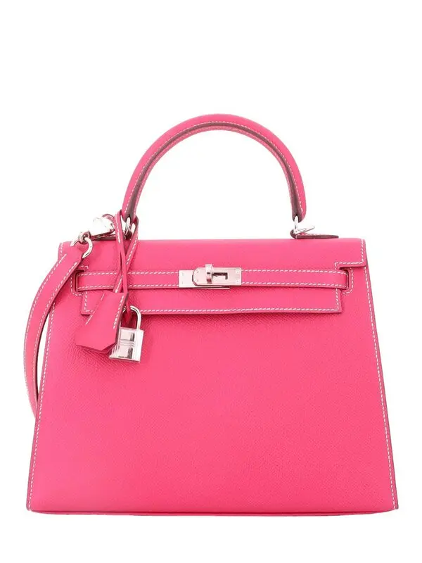 HERMES Kelly Handbag 25 Pink Epsom With Palladium Hardware - Rose Tyrien