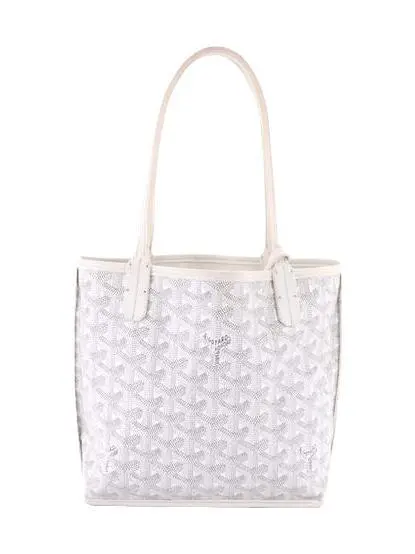 GOYARD Anjou Reversible Mini Tote Printed Coated Canvas - White