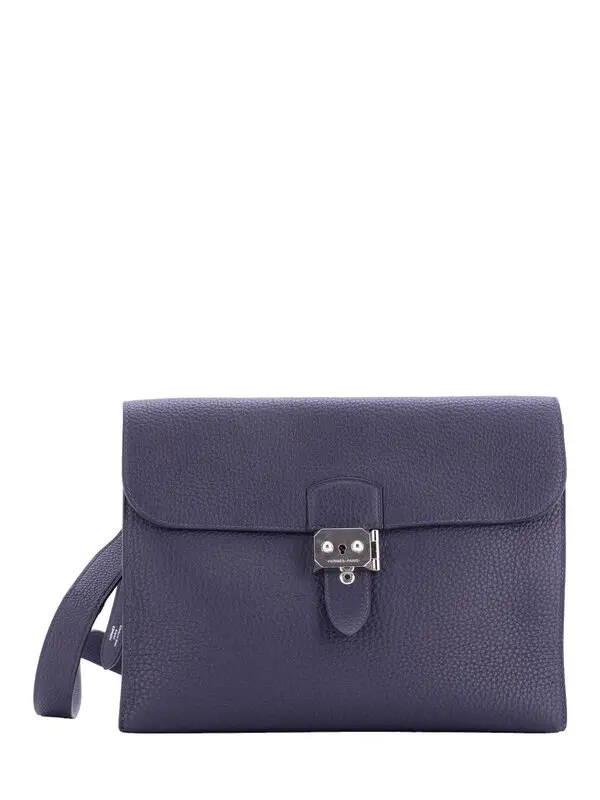 HERMES Sac A Depeches Messenger Bag Togo 29 - Bleu Nuit