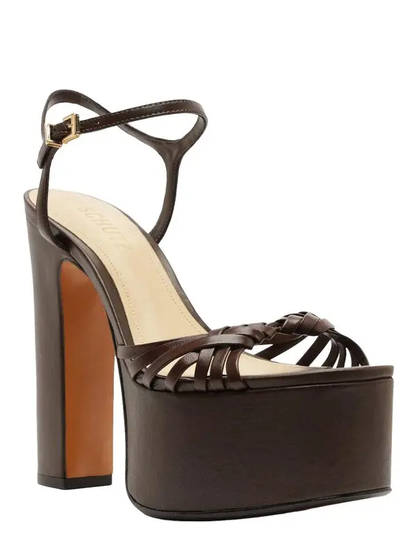 Schutz Tara Platform Sandal - Chestnut Brown