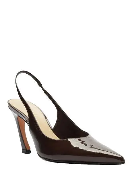 Schutz Lexi Pointed Toe Slingback Pumps - Chestnut Brown