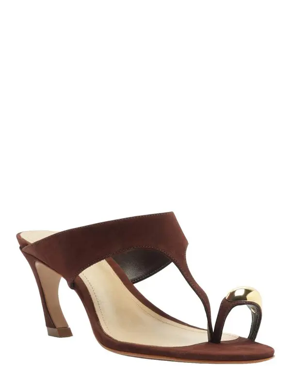 Schutz Maisie Kitten Heel Slide Sandal - Chestnut Brown