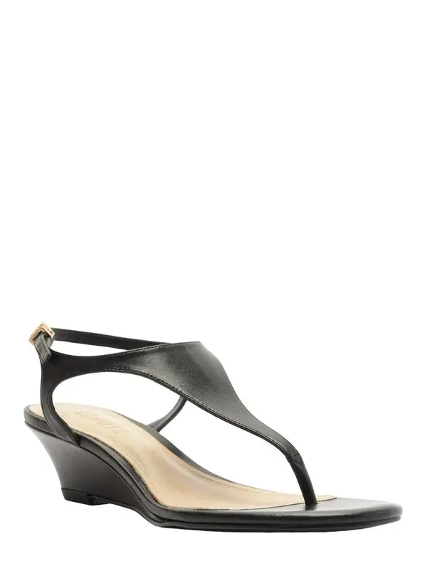 Schutz Lys Ankle Strap Wedge Sandal - Black