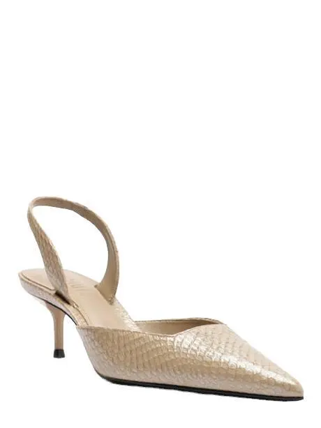 Schutz Paola Mid Heel Slingback Pumps - Pale Khaki