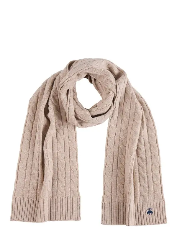 Brooks Brothers Cable-knit Scarf - Camel Heather