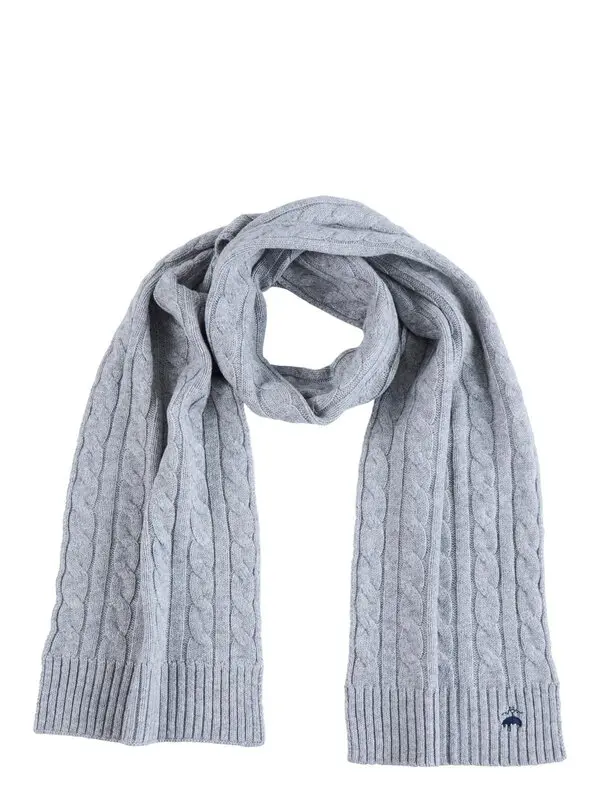 Brooks Brothers Cable-knit Scarf - Med Grey Heather