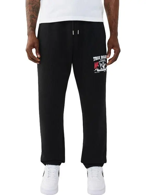 True Religion Number One Cotton Blend Joggers - Jet Black