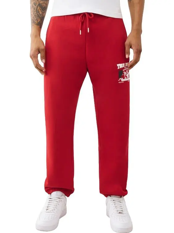 True Religion Number One Cotton Blend Joggers - True Red