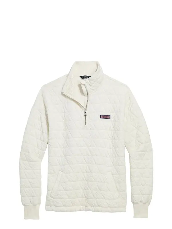 Vineyard Vines Quilted Quarter Zip Pullover - Marshmallow