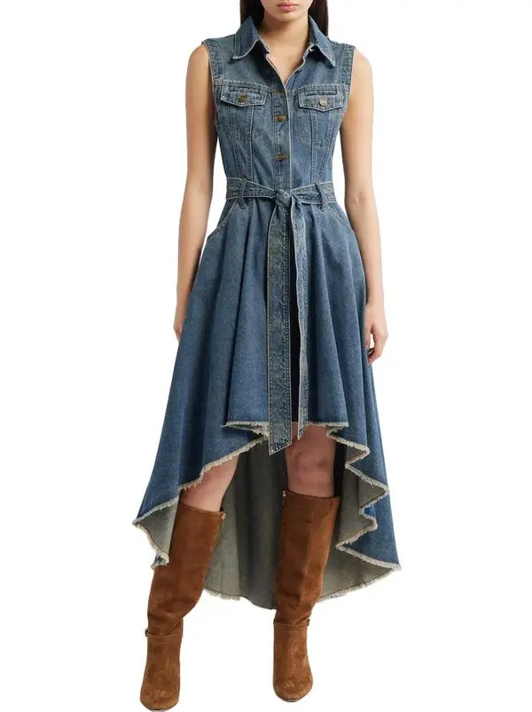 FREEMARKET Denim Tie-waist Midi Dress - Medium Indigo