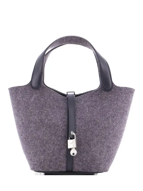 Hermès Picotin Lock Bag Felt With Leather Mm - Grey