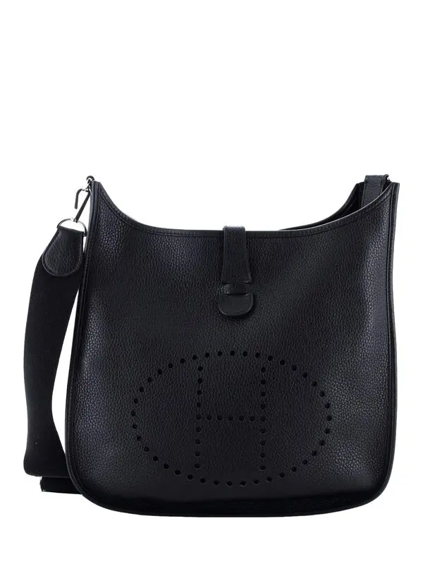 HERMES Evelyne Bag Gen Iii Clemence Gm - Noir