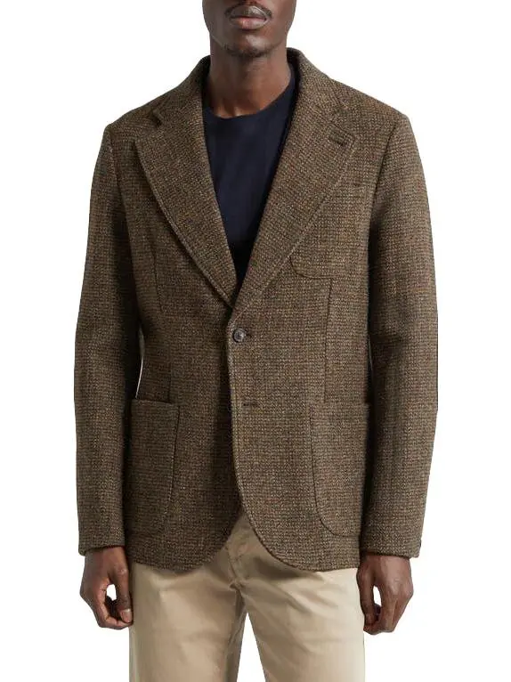 NOAH Harris Tweed Wool Sack Jacket - Multi Brown
