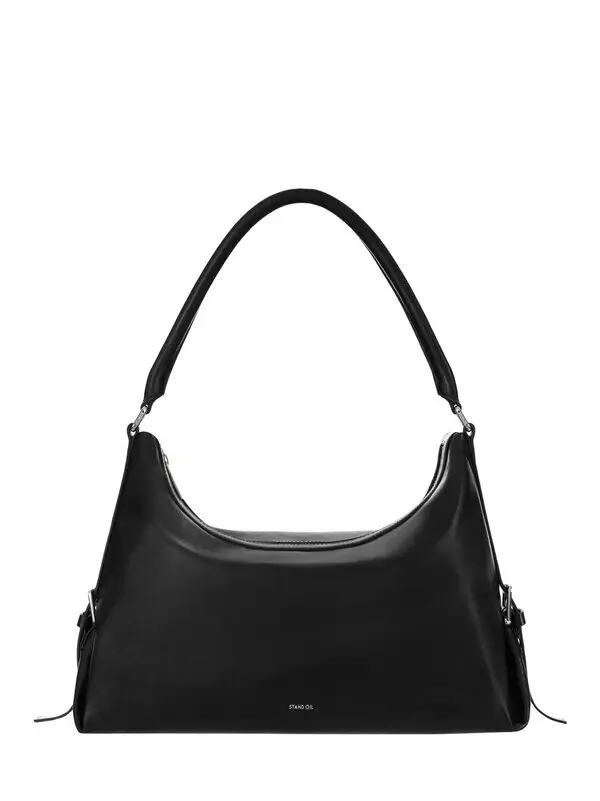 STAND OIL Faux Leather Shoulder Bag - Black