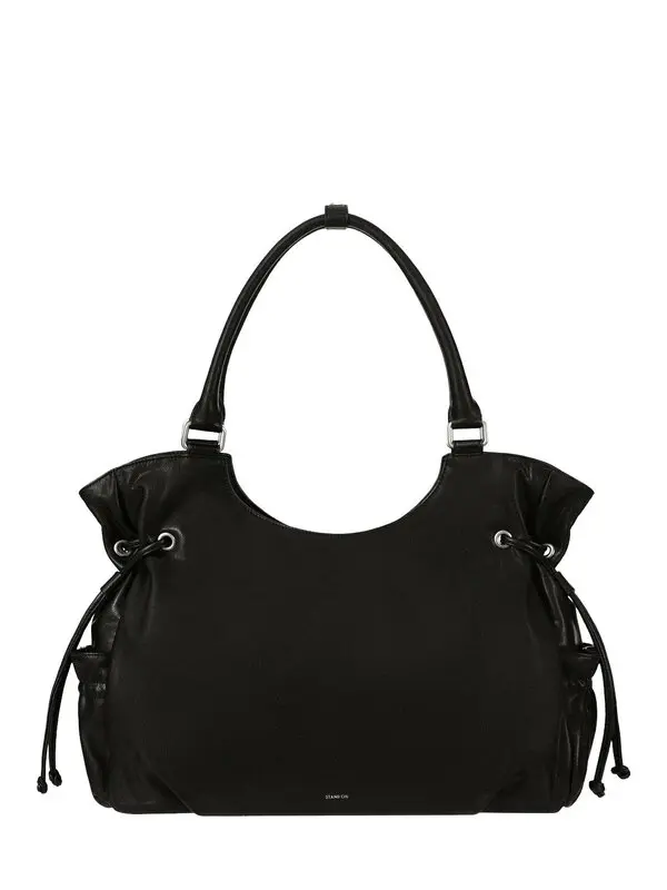 STAND OIL Breezy Faux Leather Handbag - Black