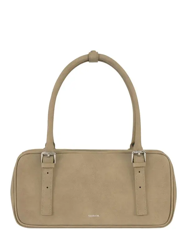 STAND OIL Faux Leather Bowling Bag - Taupe