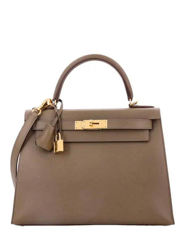 HERMES Kelly Handbag Brown Madame With Gold Hardware 28 - Toundra