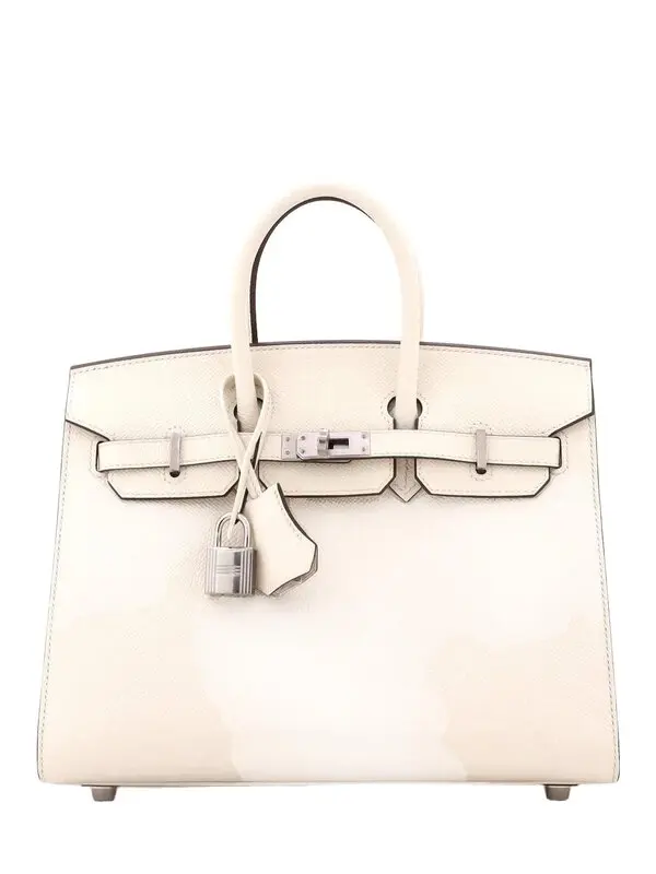 HERMES Birkin Sellier Bag Light Epsom With Palladium Hardware 25 - Nata