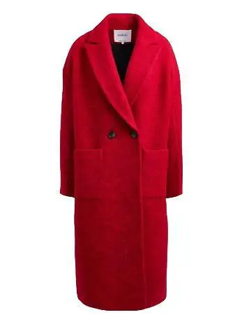 Ba&sh Felted Double-breasted Coat - Red