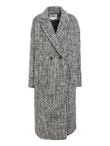 Ba&sh Double-breasted Bouclé Coat - Black