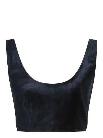 FORTE_FORTE Velvet Cropped Top - Midnight Blue