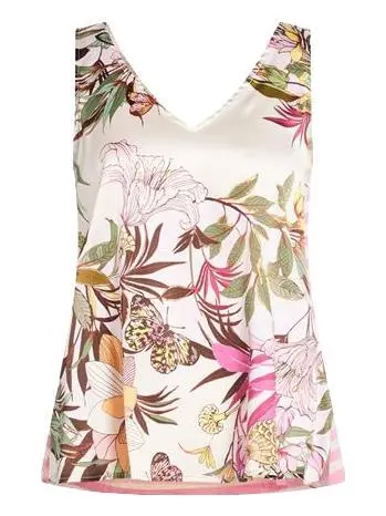 SHIRTAPORTER Floral Print Satin Top - Pink
