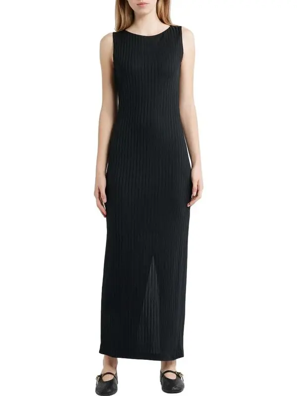 Rag & Bone Natalia Boat Neck Sleeveless Maxi Dress - Black