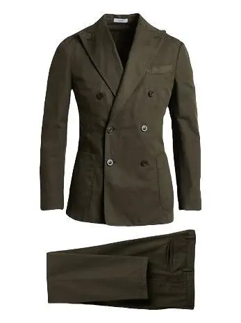 Boglioli Suit Khaki Size Cotton, Linen, Elastane - Green