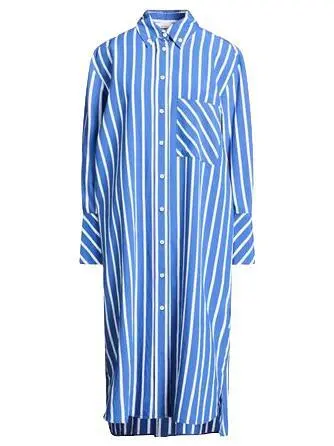 Liviana Conti Striped Midi Shirt Dress - Blue